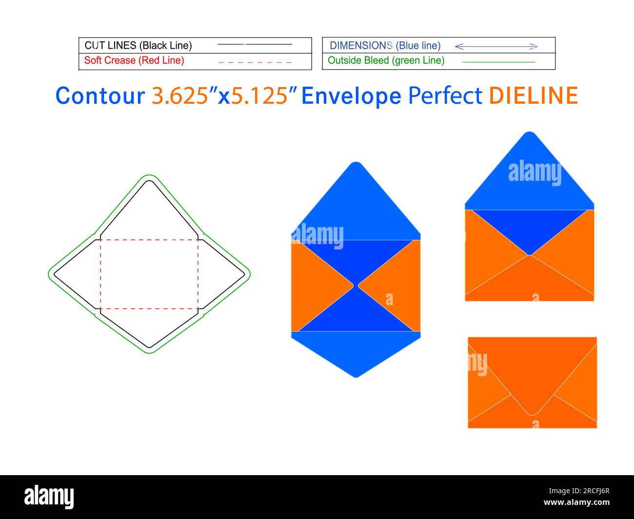 Editable easily resizeable Packaging Contour envelope 3.625x5.125 inch ...