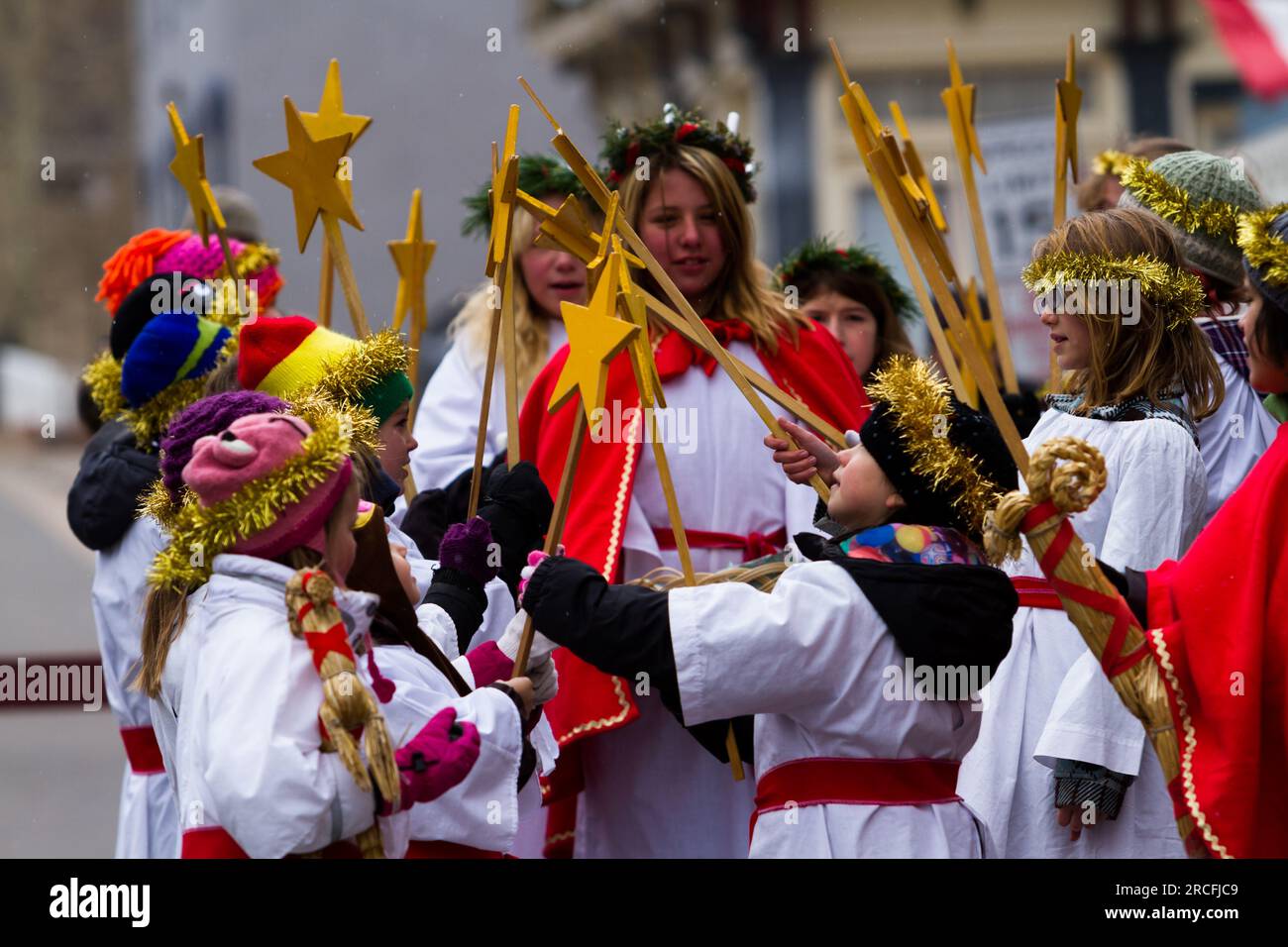 Santa lucia childrens procession hi-res stock photography and images ...