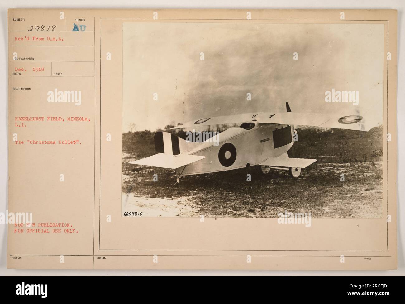 "Soldiers assembling the 'Christmas Bullet' at Hazelhurst Field ...