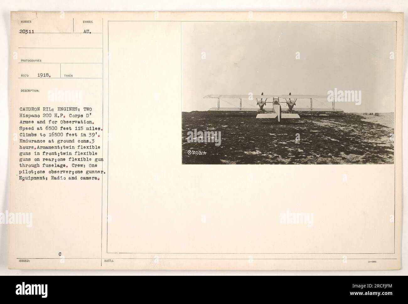 "Caudron R11: A military aircraft used for observation during World War ...