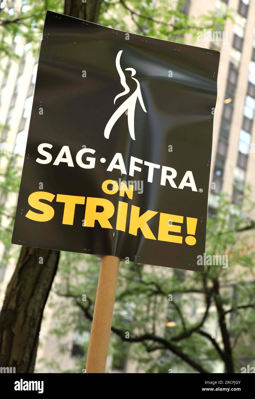 July 14, 2023, New York City, New York, USA: A view of a SAG- AFTRA ...