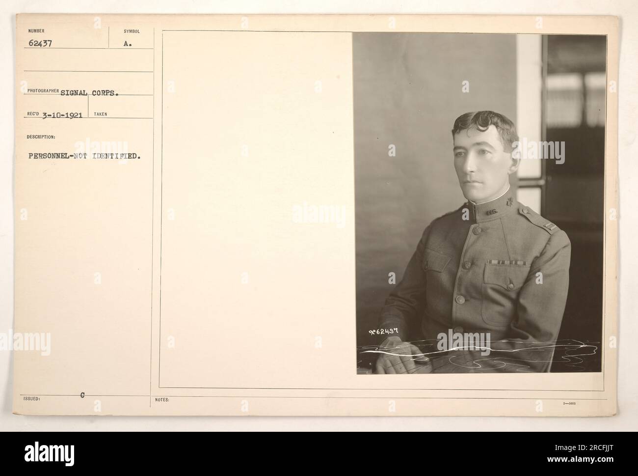 Portrait of an unidentified soldier. The photograph was taken by the ...