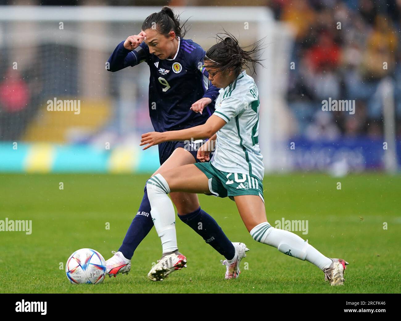 Scotland's Caroline Weir (left) and Northern Ireland's Joely Andrews ...