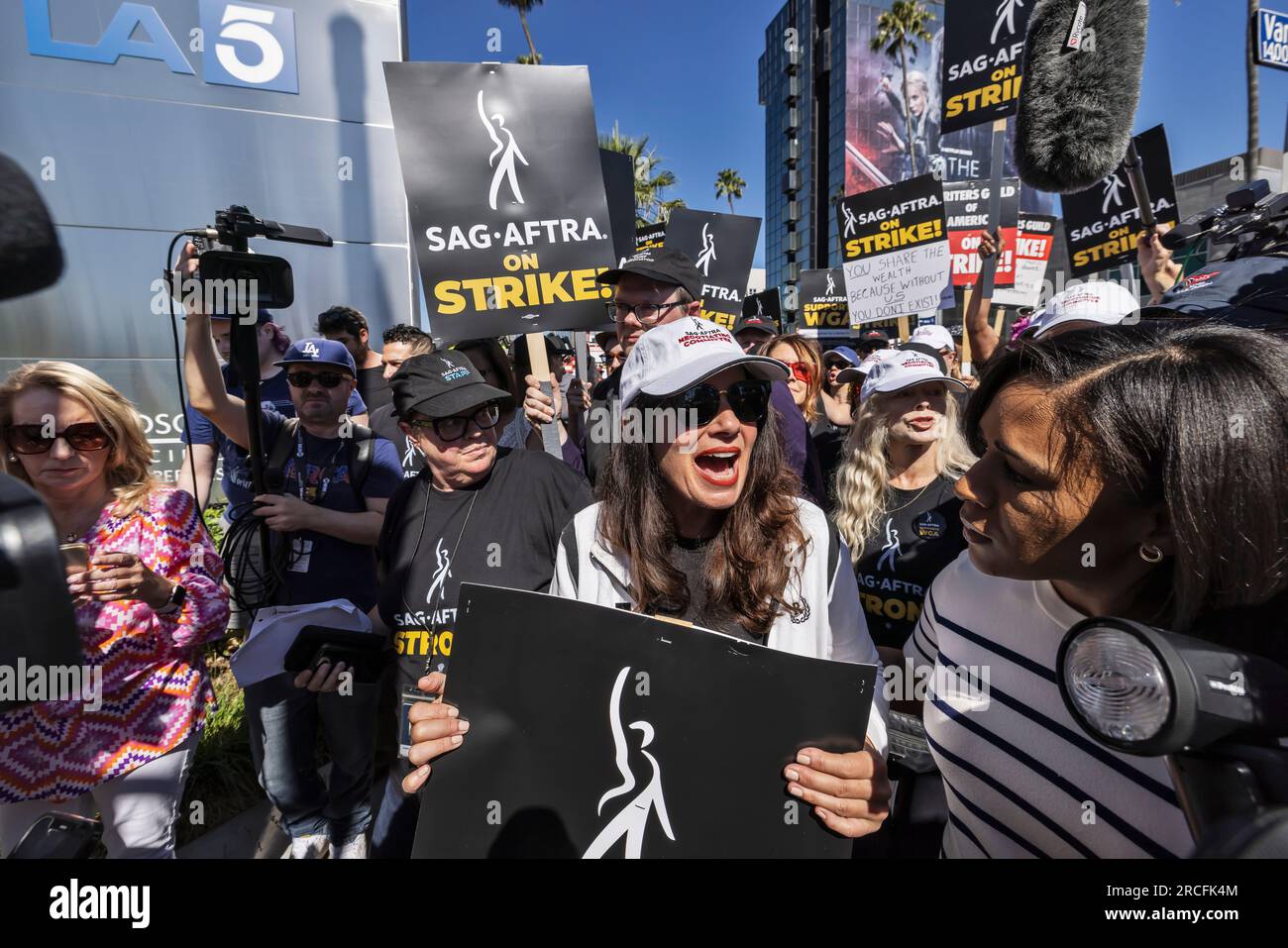 Hollywood, USA. 14th July, 2023. Day one of the SAG-AFTRA strike. SAG ...