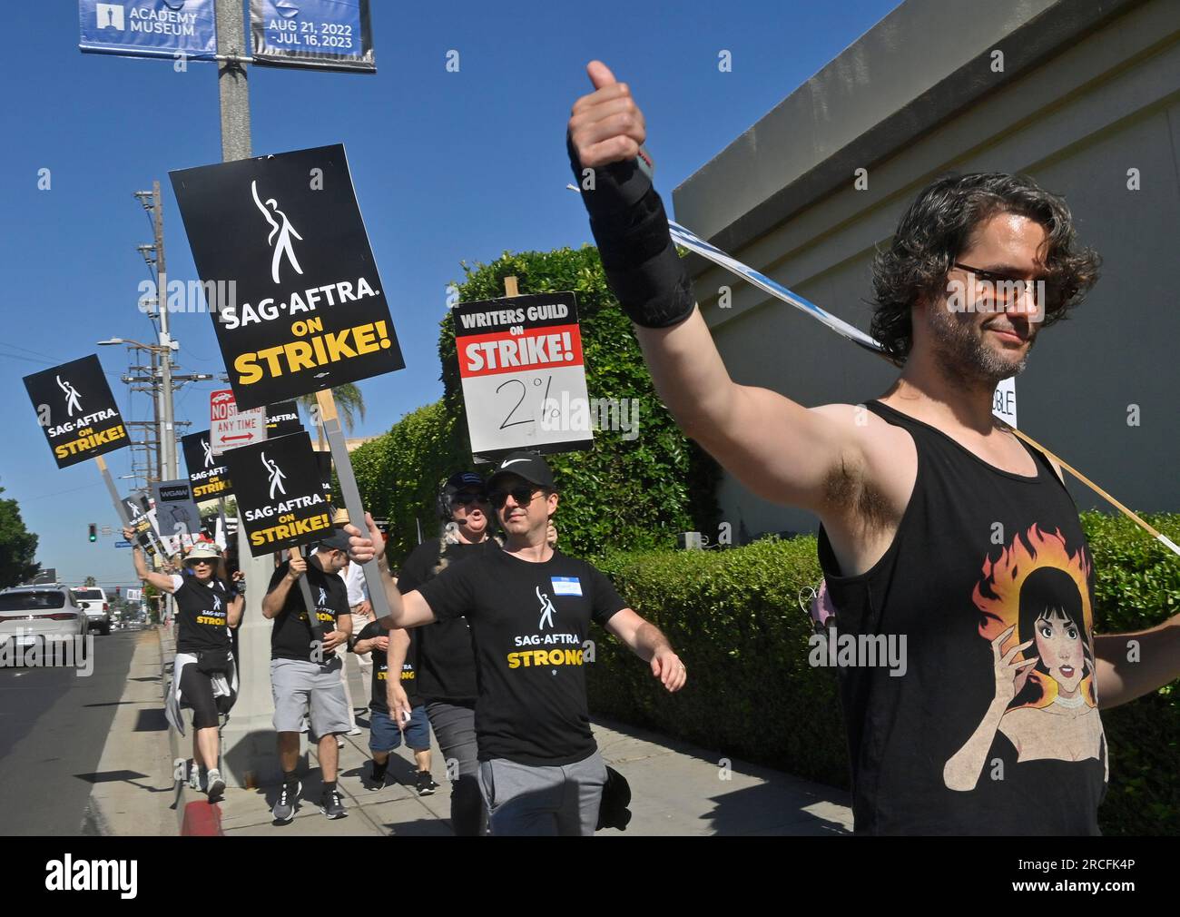 Los Angeles, United States. 14th July, 2023. Members of the SAG-AFTRA ...