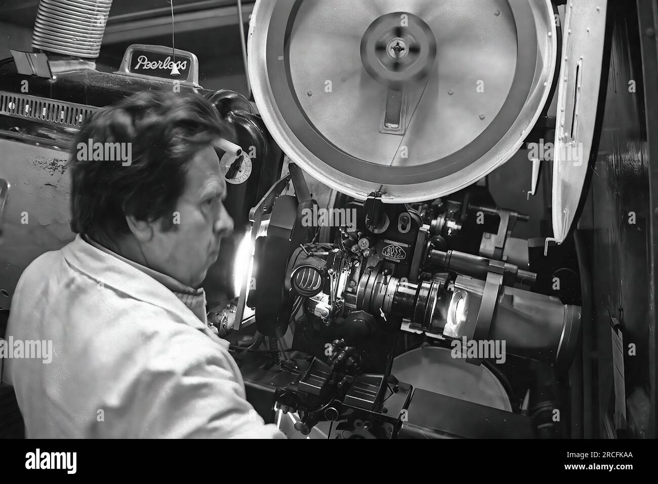 ABC cinema projectionist 1980's Stock Photo - Alamy