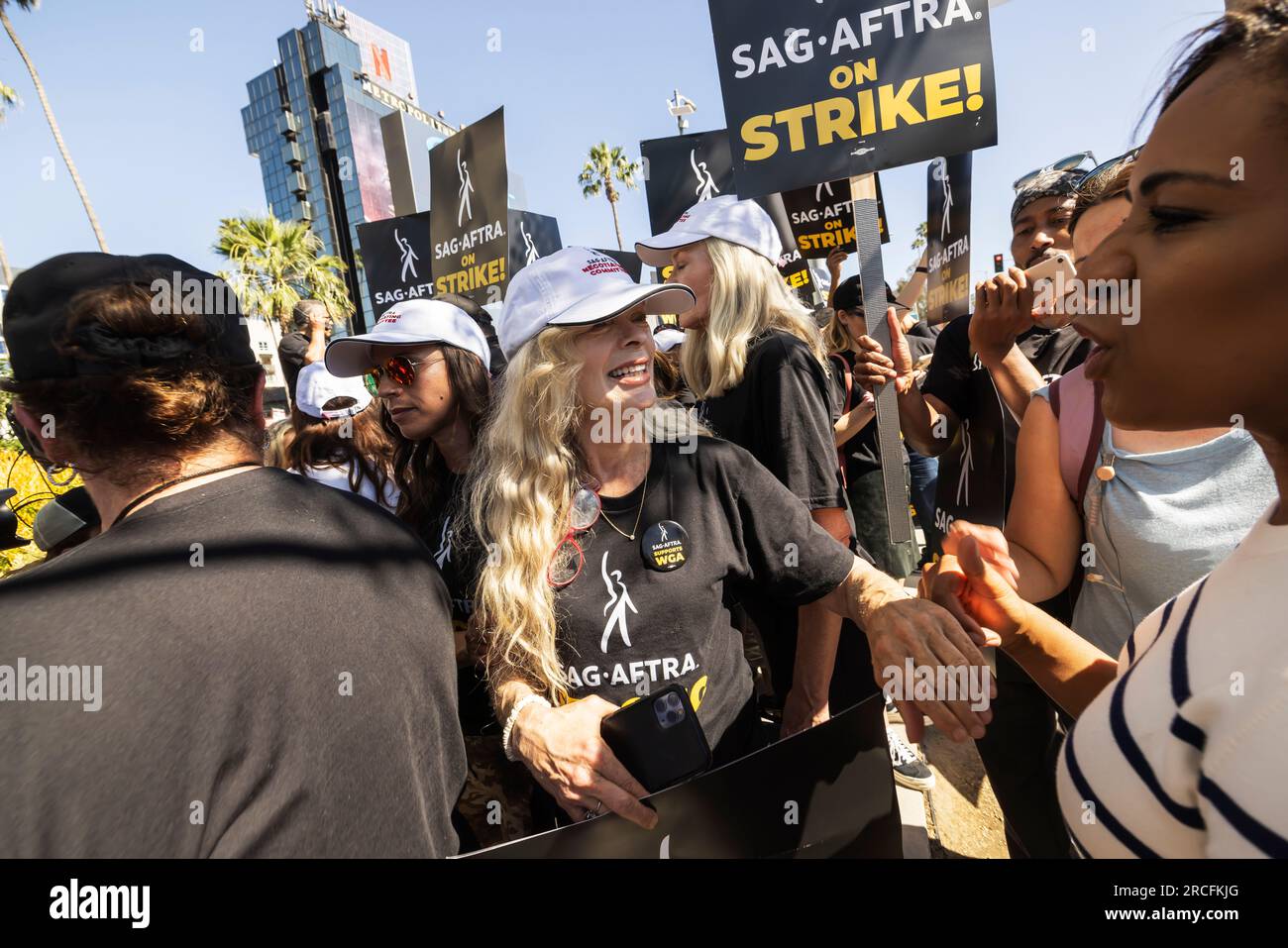 Hollywood, USA. 14th July, 2023. Day one of the SAG-AFTRA strike. SAG ...