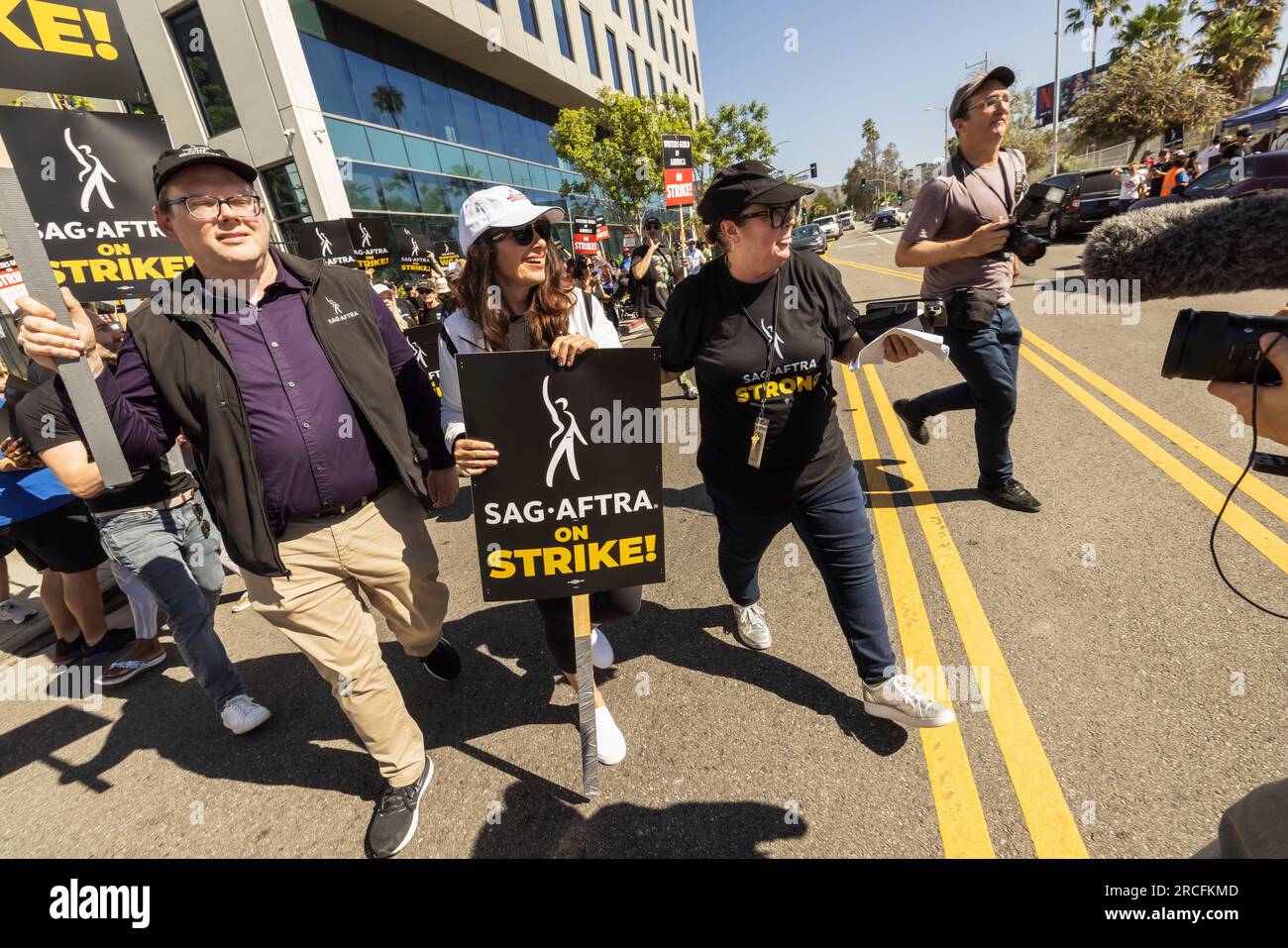 Hollywood, USA. 14th July, 2023. Day one of the SAG-AFTRA strike. SAG ...