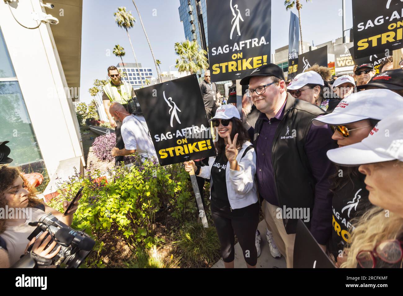 Hollywood, USA. 14th July, 2023. Day one of the SAG-AFTRA strike. SAG ...