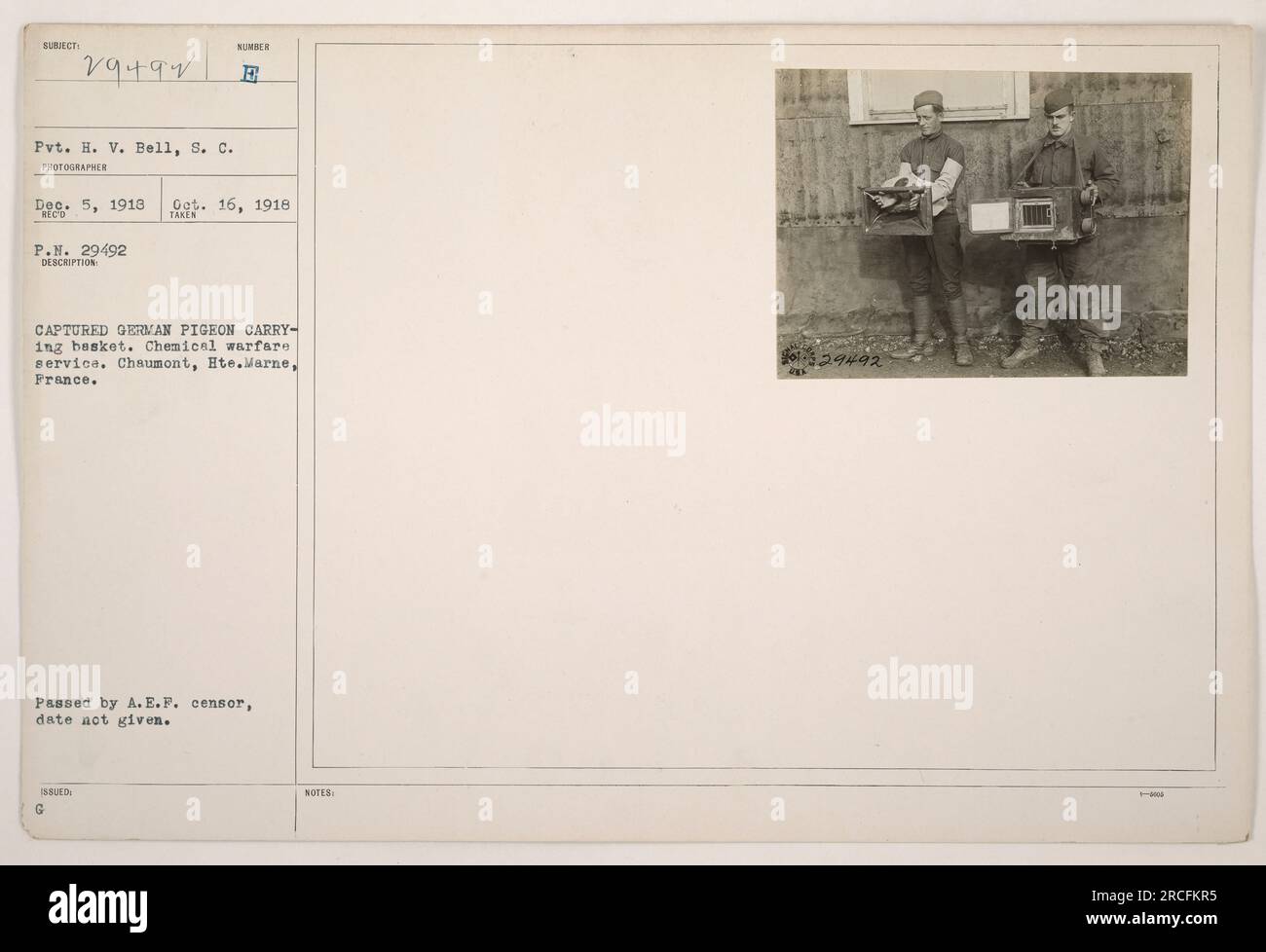 Pvt. H. V. Bell of the Chemical Warfare Service captured a German ...