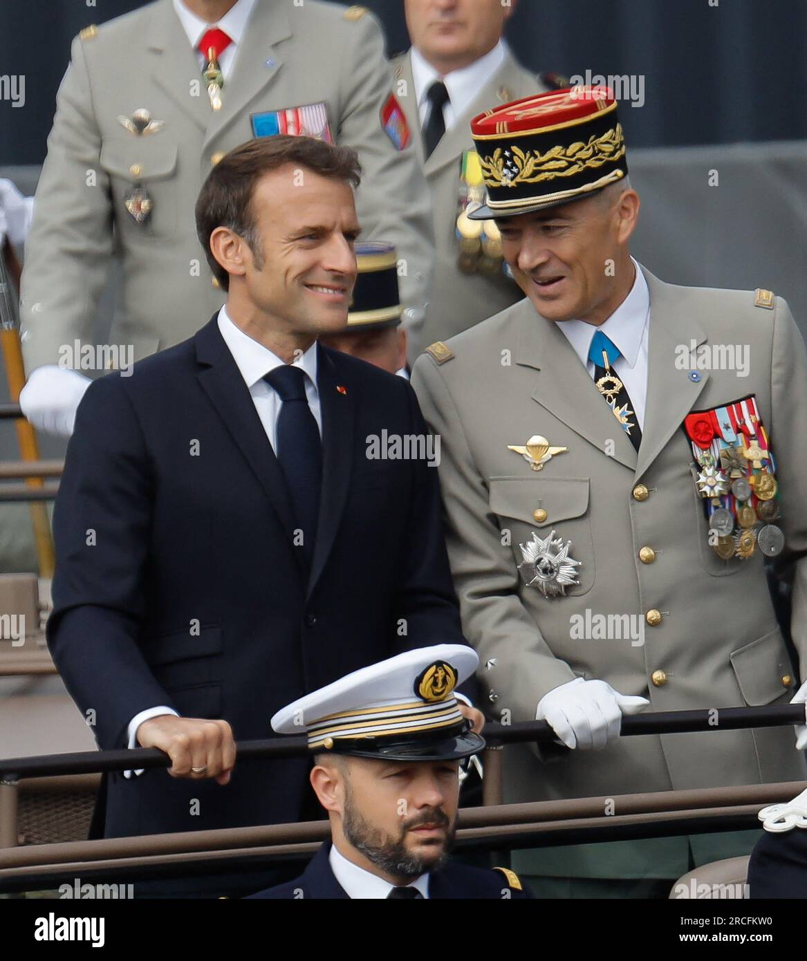 Paris, France. 14th July, 2023. French President Emmanuel Macron and ...