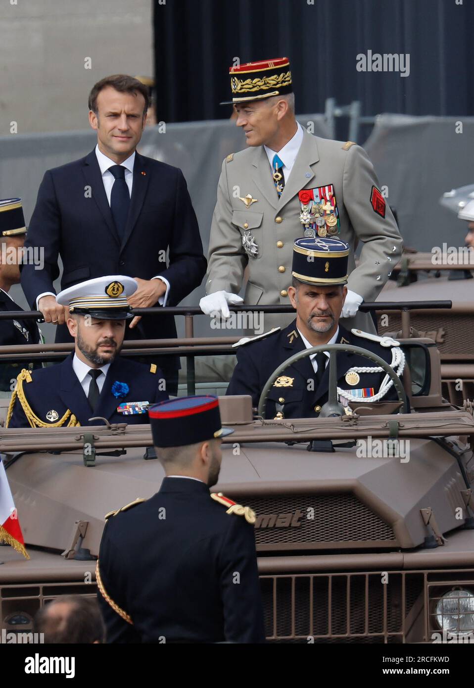 Paris, France. 14th July, 2023. French President Emmanuel Macron and ...