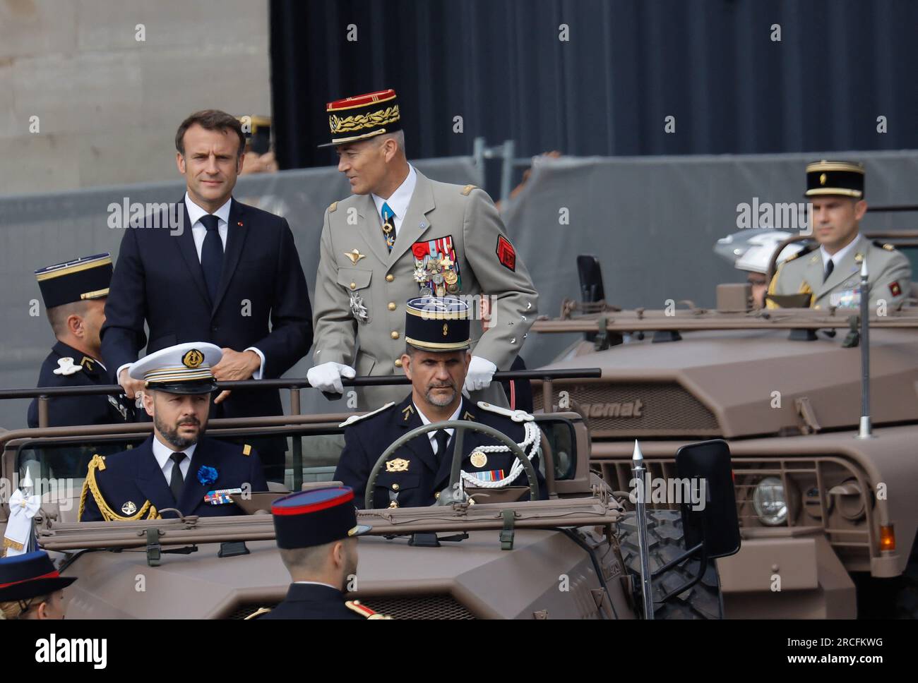 Paris, France. 14th July, 2023. French President Emmanuel Macron and ...