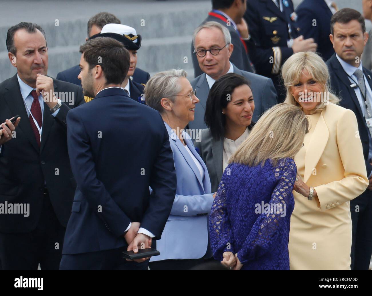 Paris, France. 14th July, 2023. French Prime Minister Elisabeth Borne ...