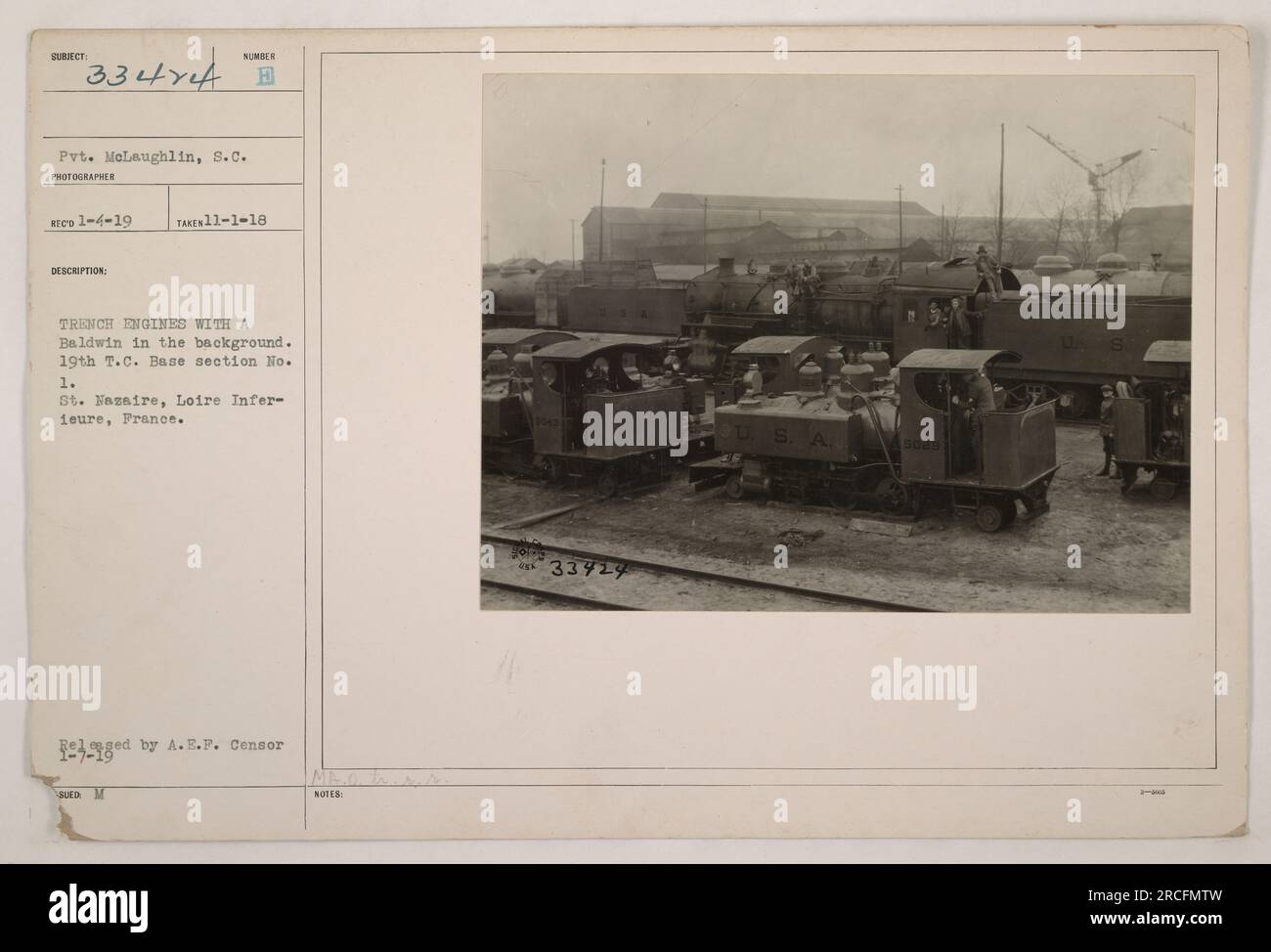 Soldier operating trench engines with a Baldwin locomotive in the ...