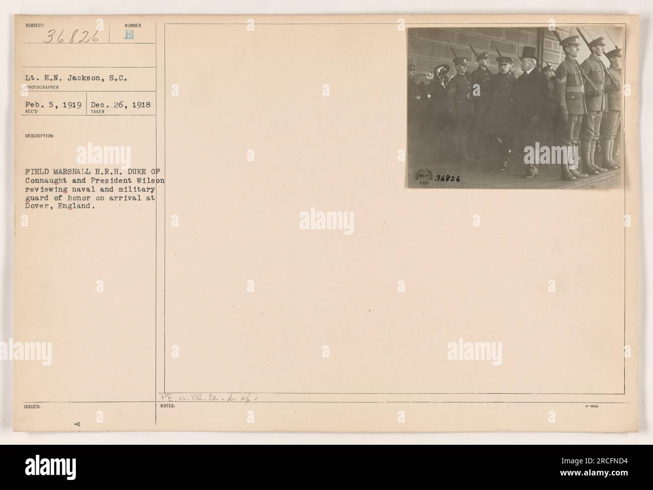 "Duke of Connaught and President Wilson reviewing a naval and military ...