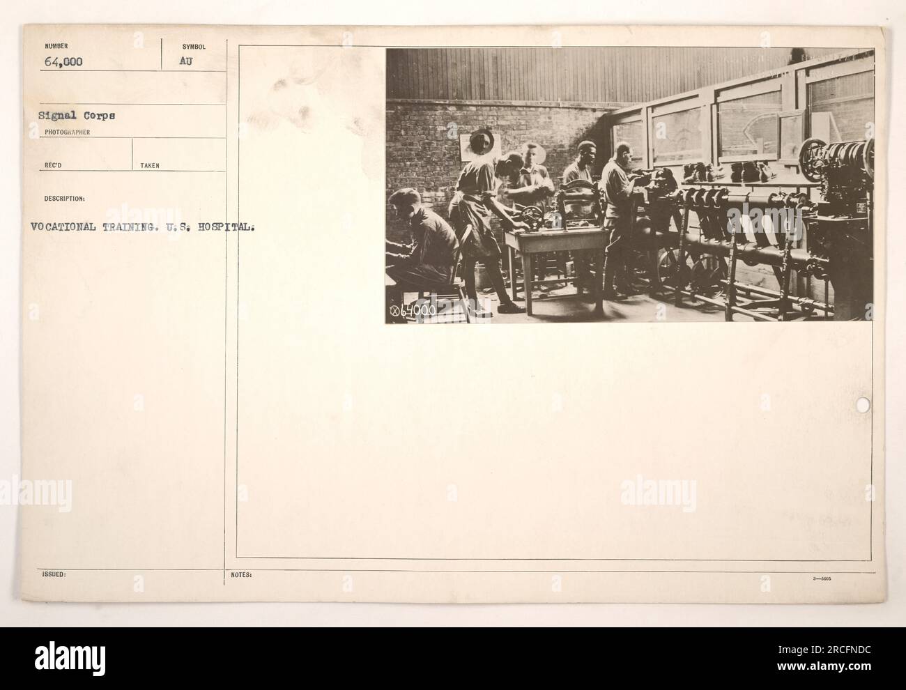 Soldiers receiving vocational training at U.S. Hospital NUMBER 64,000 ...