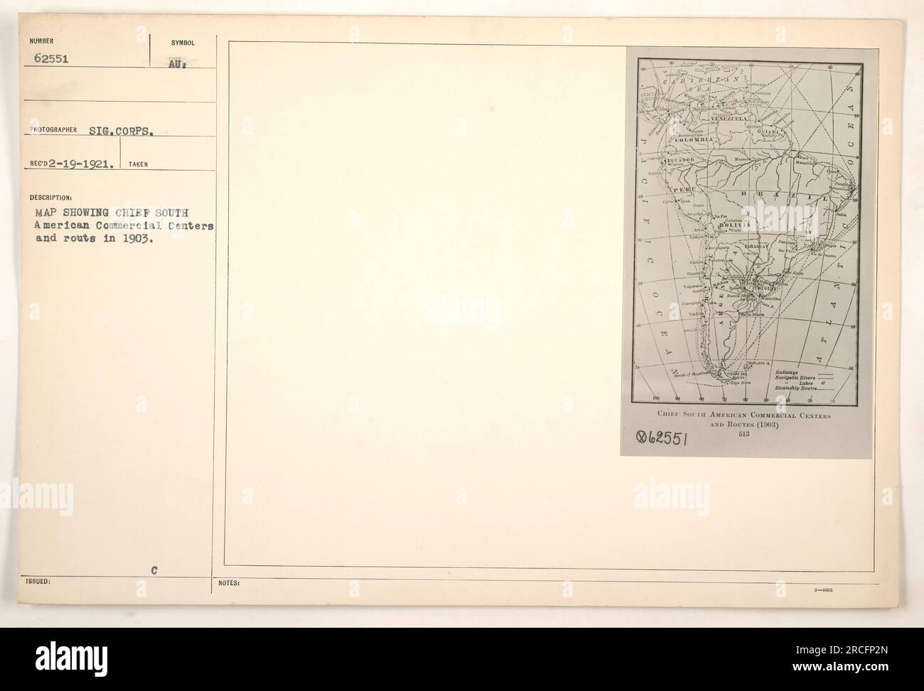 Map showing the primary commercial centers and routes in South America ...
