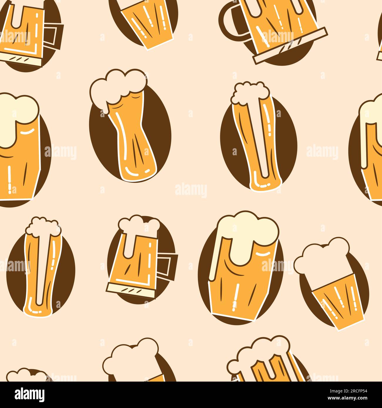 Seamless pattern background with beer icons Vector Stock Vector Image ...