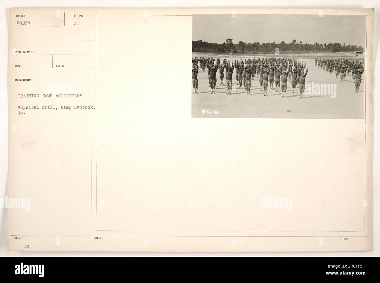 Soldiers at Camp Hancock in Georgia participate in physical drill ...