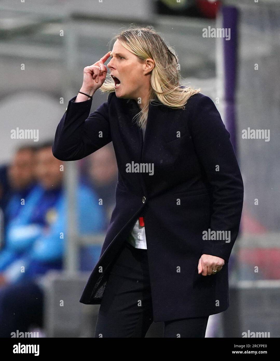 Northern Ireland head coach Gail Redmond gestures on the touchline ...