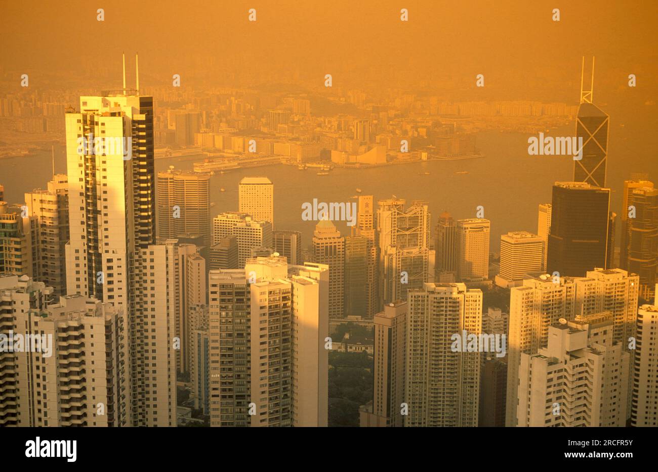 a view of the Victoria harbour and the Skyline of Central Hongkong from ...