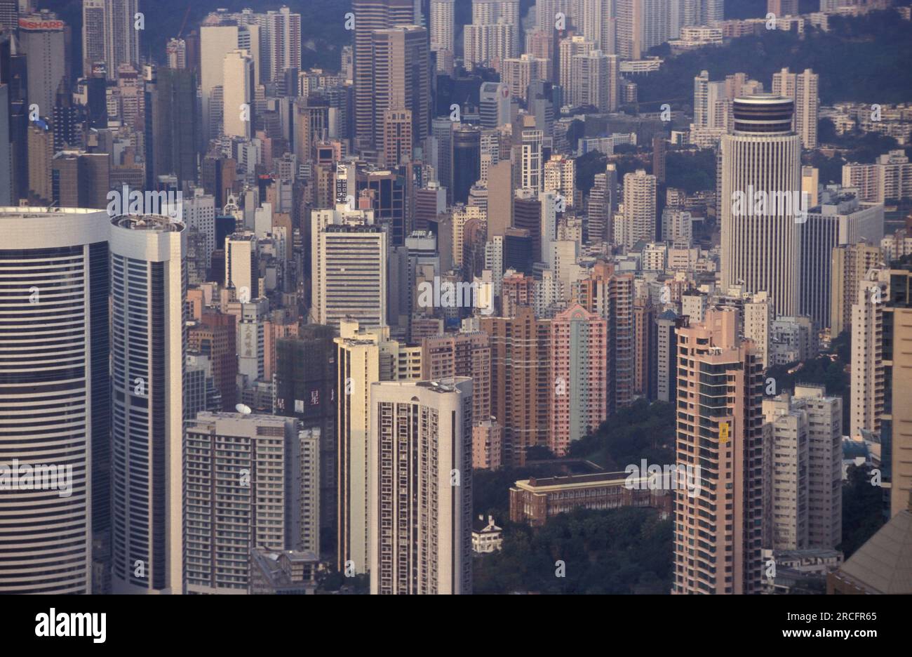 a view of the Victoria harbour and the Skyline of Central Hongkong from ...