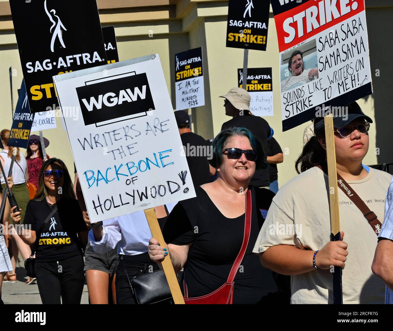 Los Angeles, United States. 14th July, 2023. Members of the SAG-AFTRA ...