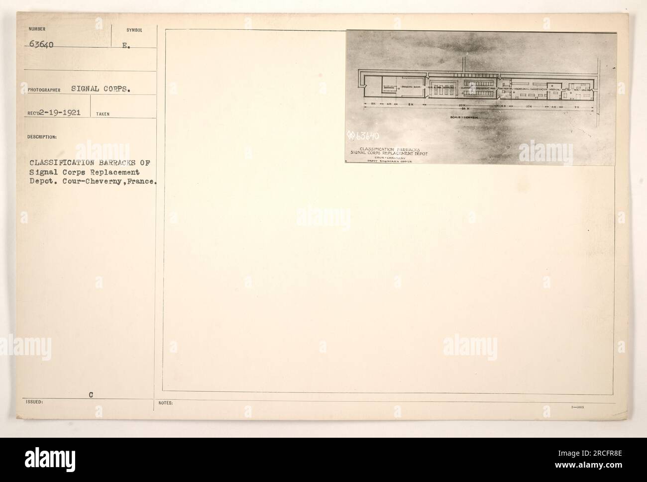 The image shows the classification barracks of the Signal Corps ...