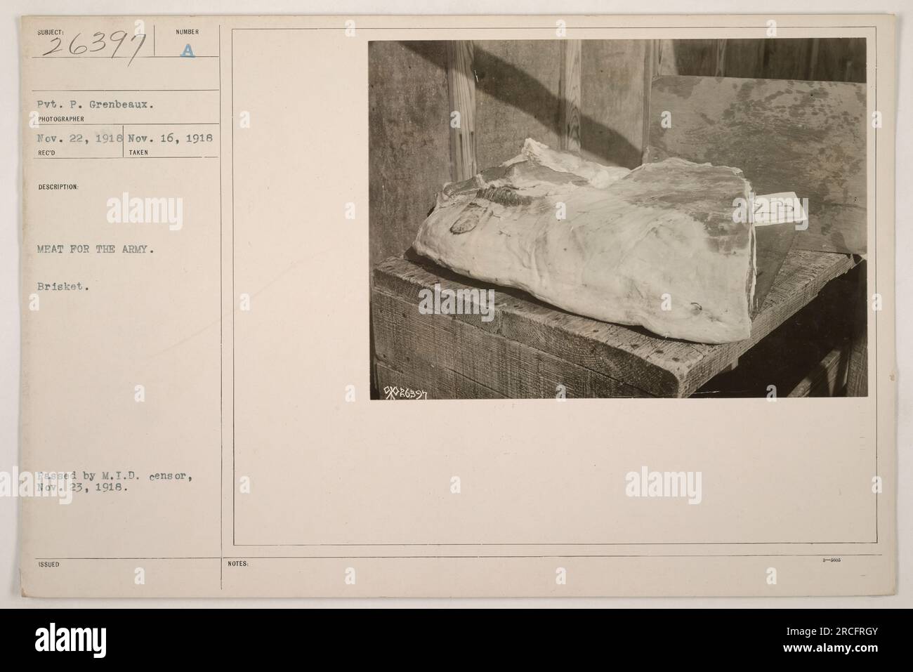 Pvt. P. Grenbeaux, a photographer, took this photograph on November 22 ...