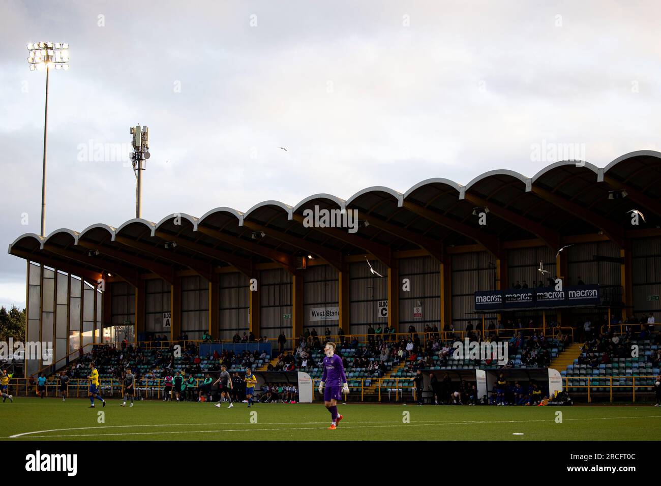 Barry, UK. 14th July, 2023. General View of Jenner Park during the first half. Barry Town United ...