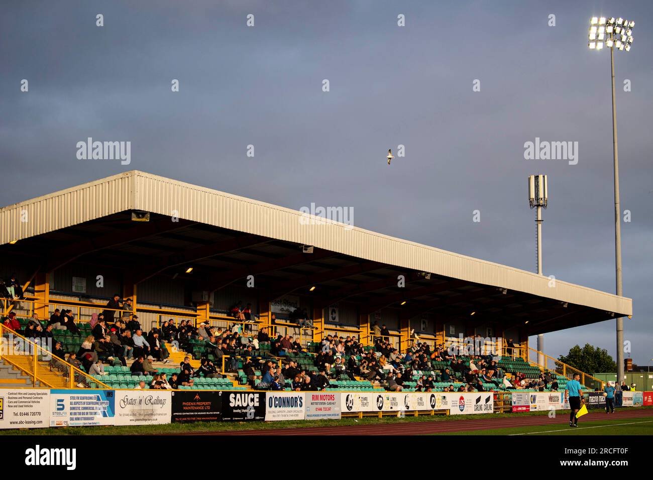 Barry, UK. 14th July, 2023. General View of Jenner Park during the first half. Barry Town United ...
