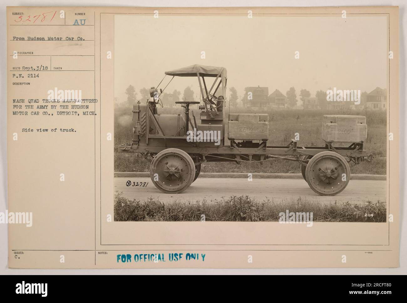 "AU Nash Quad trucks manufactured for the army by the Hudson Motor Car ...