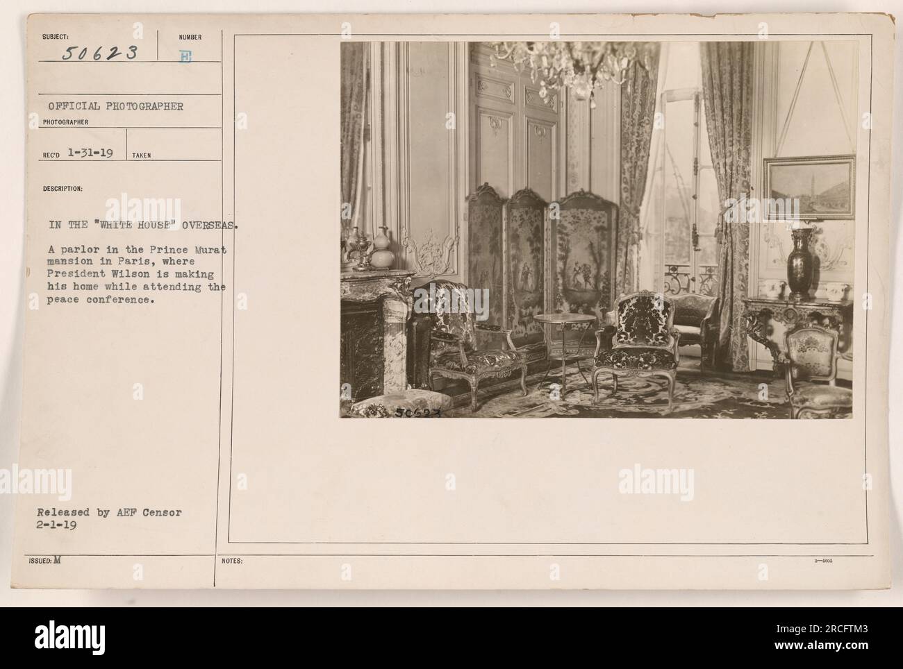 President Wilson is residing in the Prince Murat mansion in Paris ...