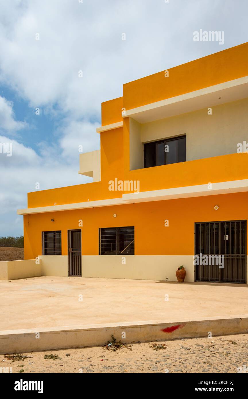 Orange Building, Boa Vista, Cape Verde, Africa Stock Photo - Alamy