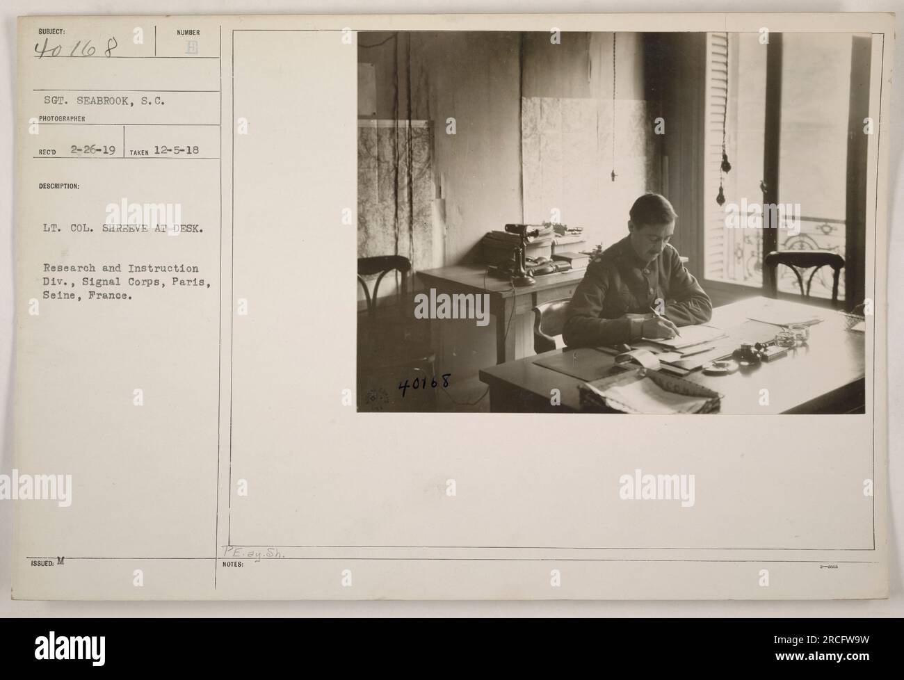 The photograph is labeled as 40168 and features Lieutenant Colonel ...