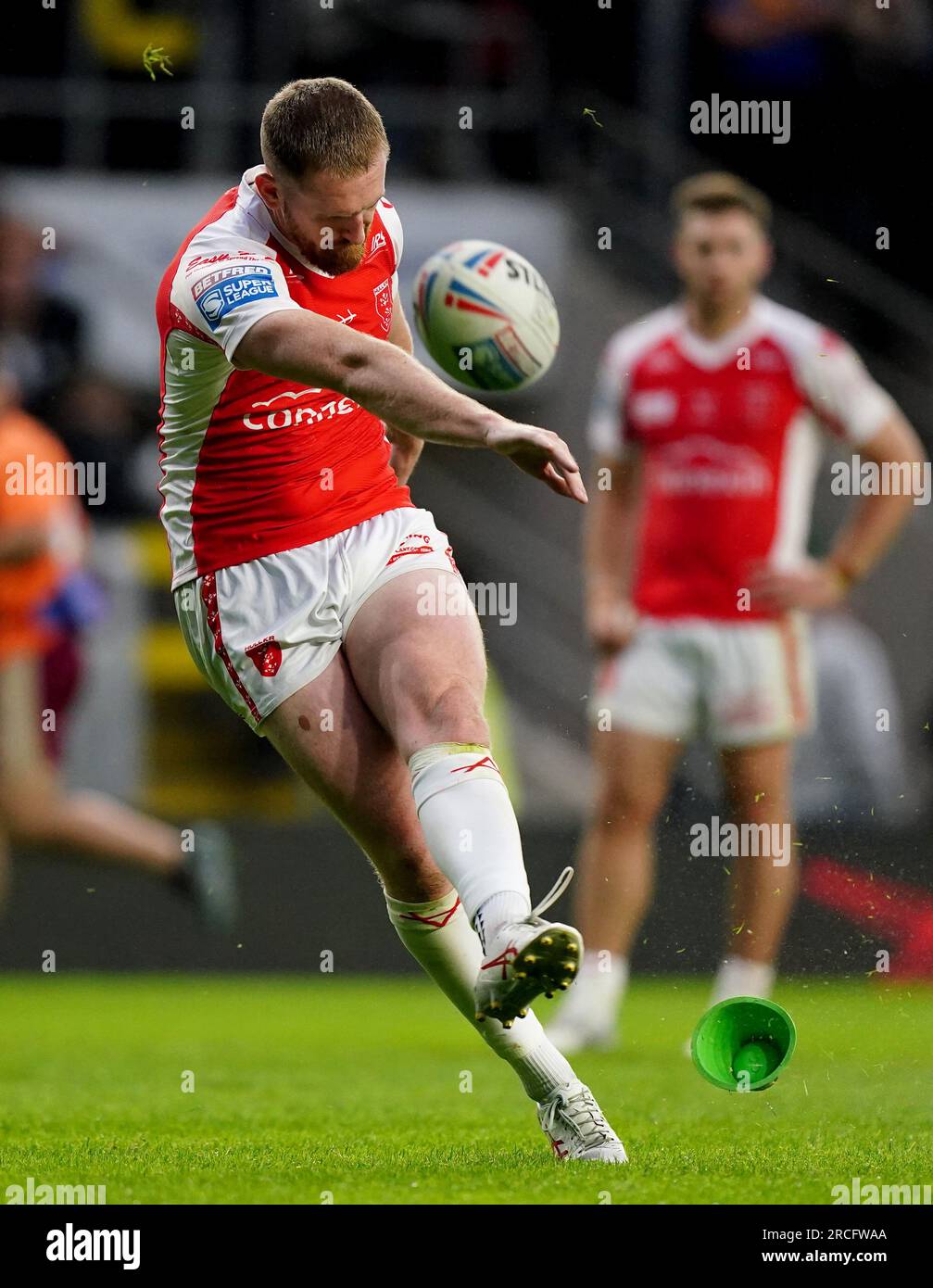 Hull KR’s Rowan Milnes converts a try during the Betfred Super League ...