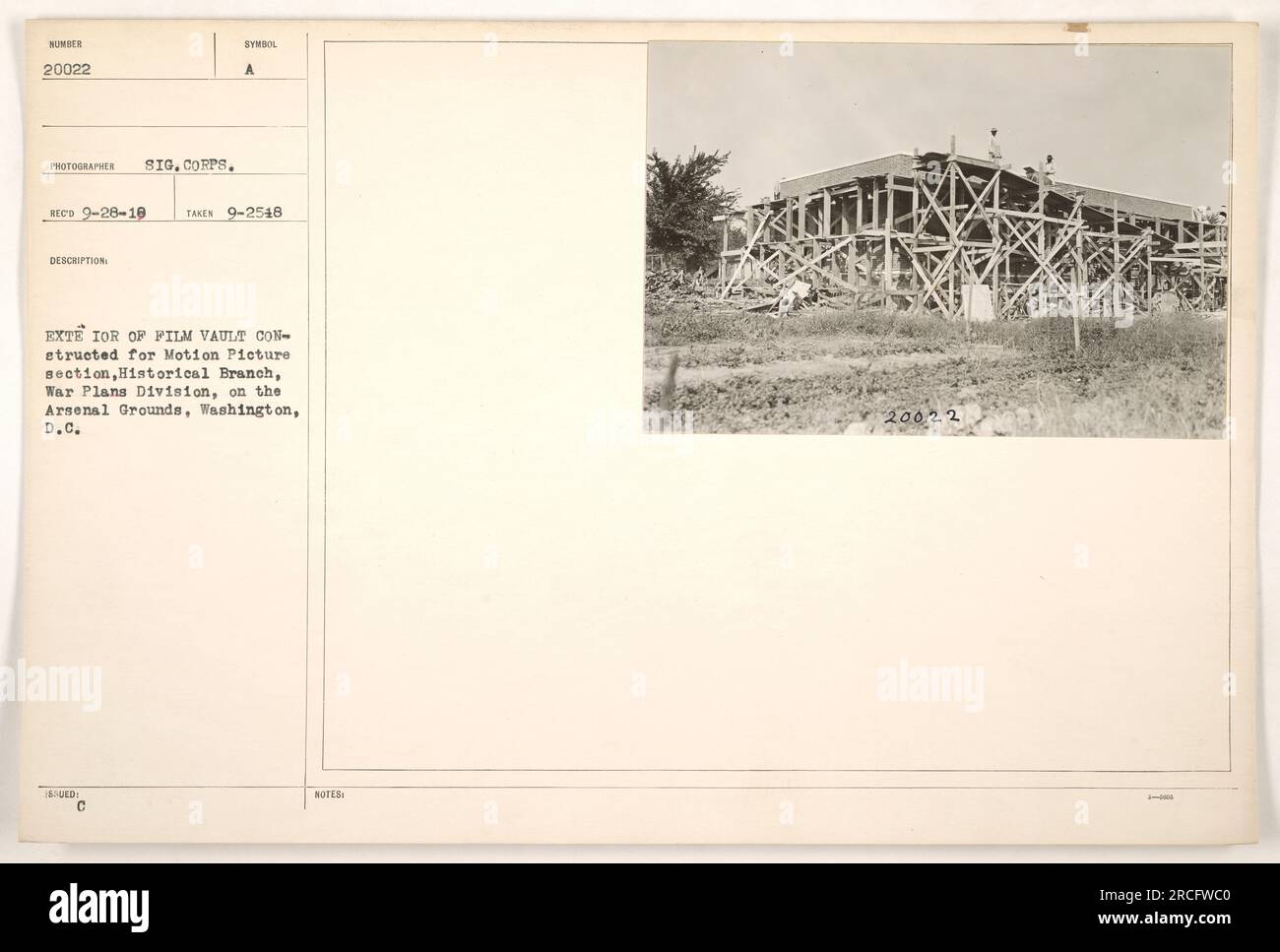 Exterior of film vault constructed for Motion Picture section ...