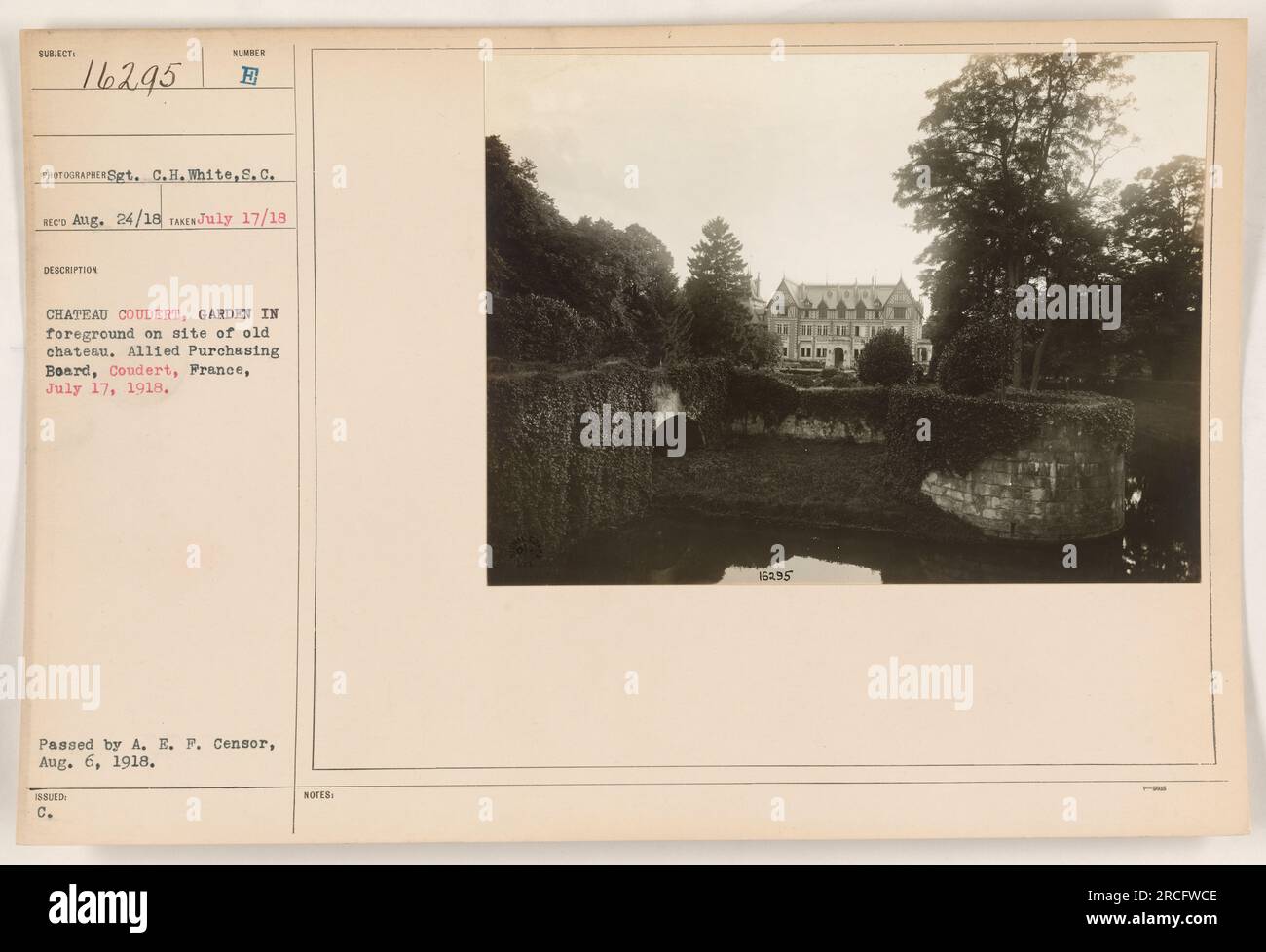 This photograph was taken on July 17, 1918, at Chateau Coudert in ...