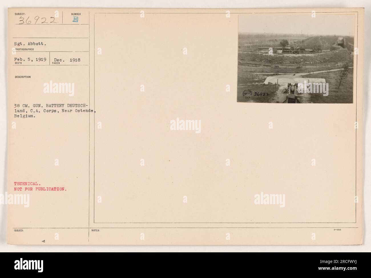 Sergeant Abbott pictured operating a B 38 cm gun, part of the battery ...