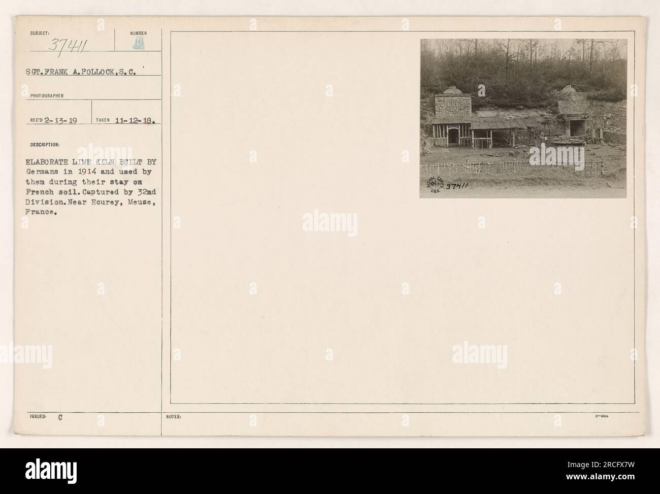 Sgt. Frank A. Pollock took this photograph on November 12, 1918. It ...