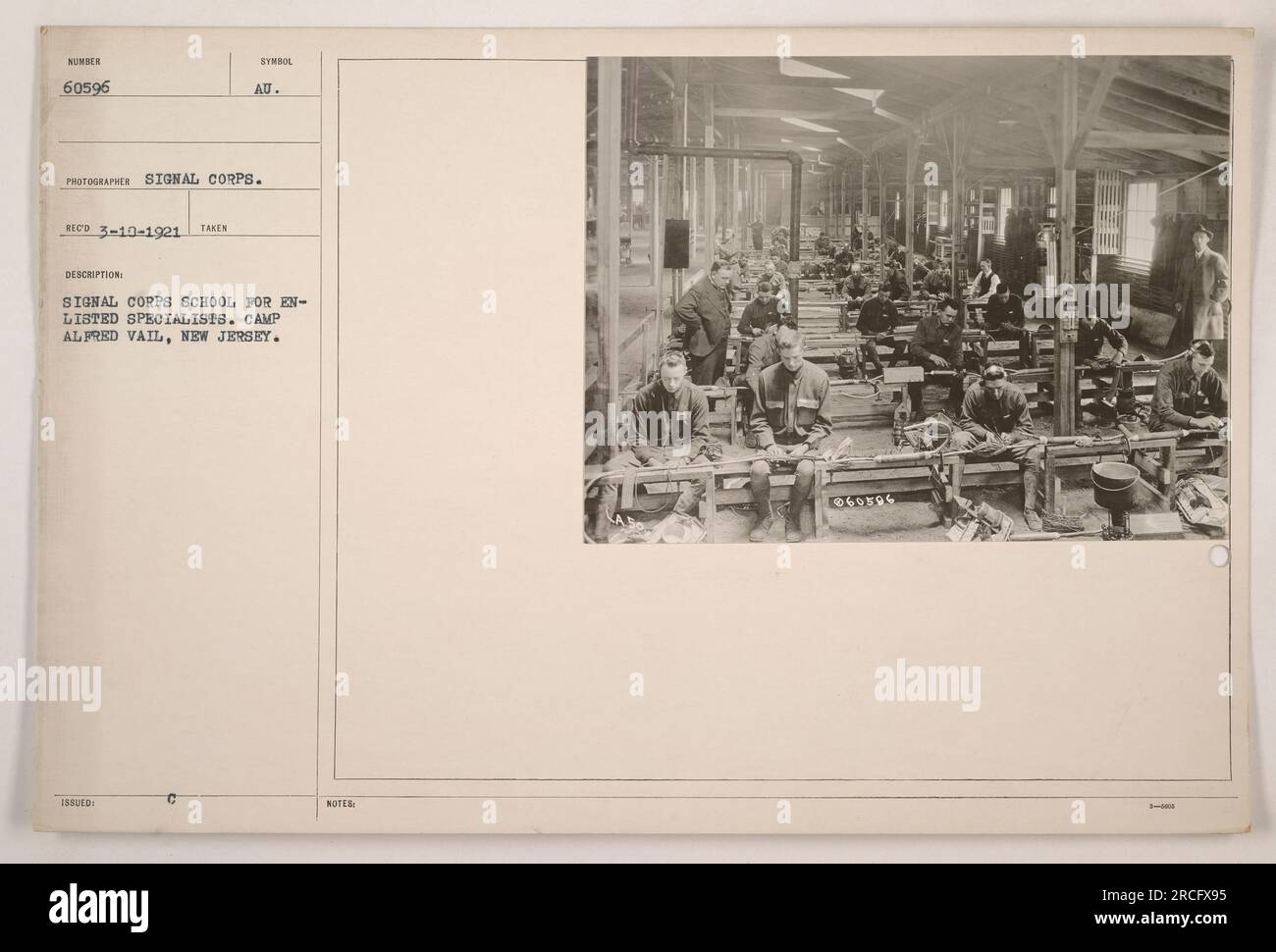 A class of enlisted specialists at the Signal Corps School in Camp ...