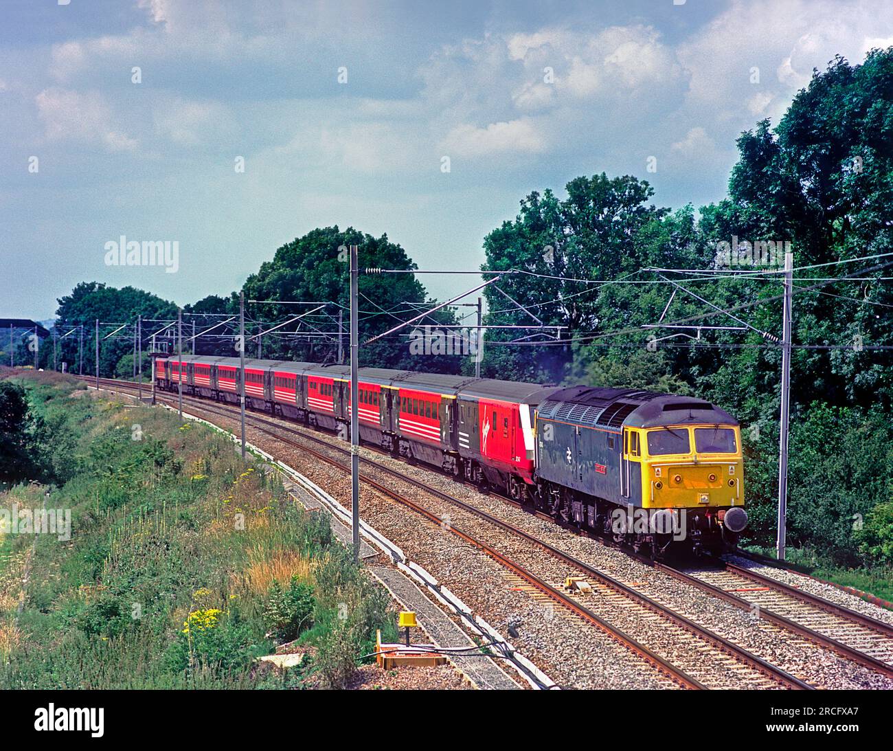 A class 47 diesel locomotive number 47840 ‘North Star” in a retro ...