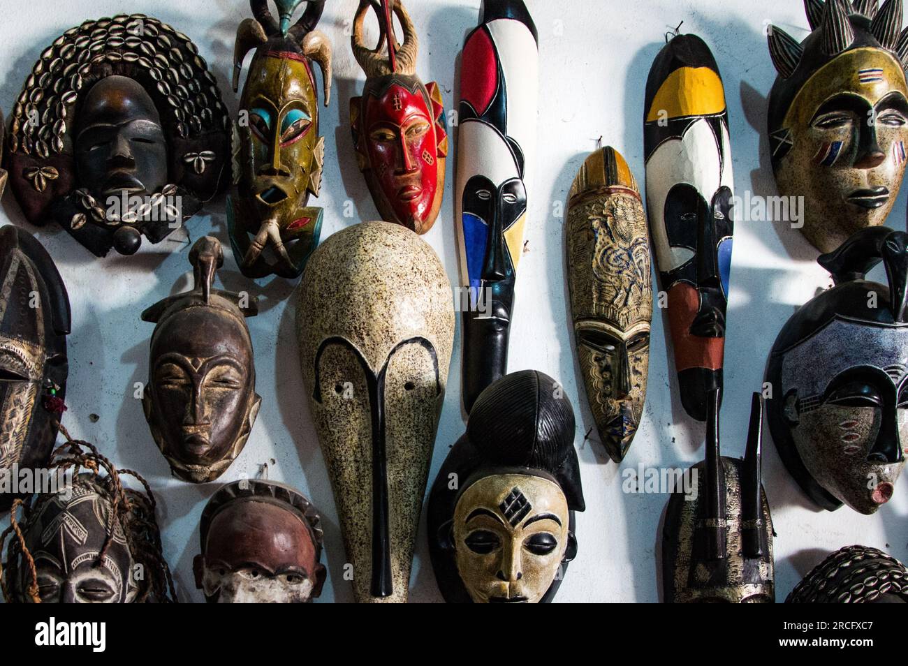 African Masks, Boa Vista, Cape Verde, Africa Stock Photo - Alamy