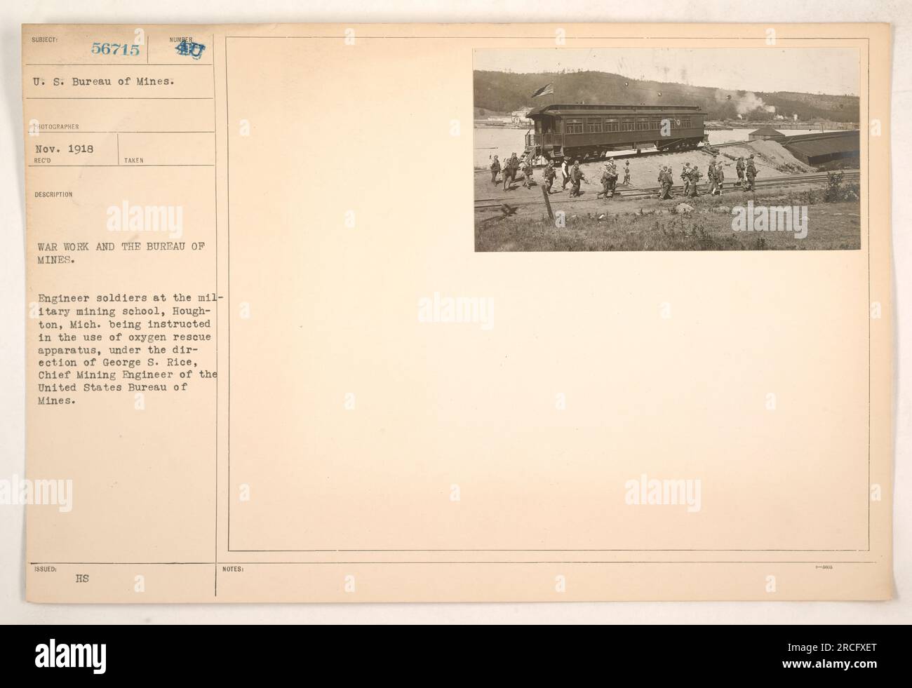 Engineer soldiers at the Military Mining School in Houghton, Michigan ...