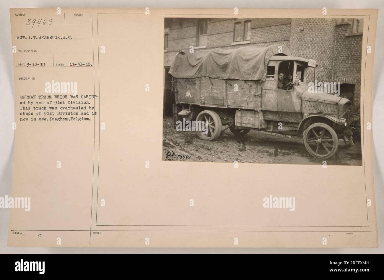 This photograph features a German truck that was captured by the men of ...
