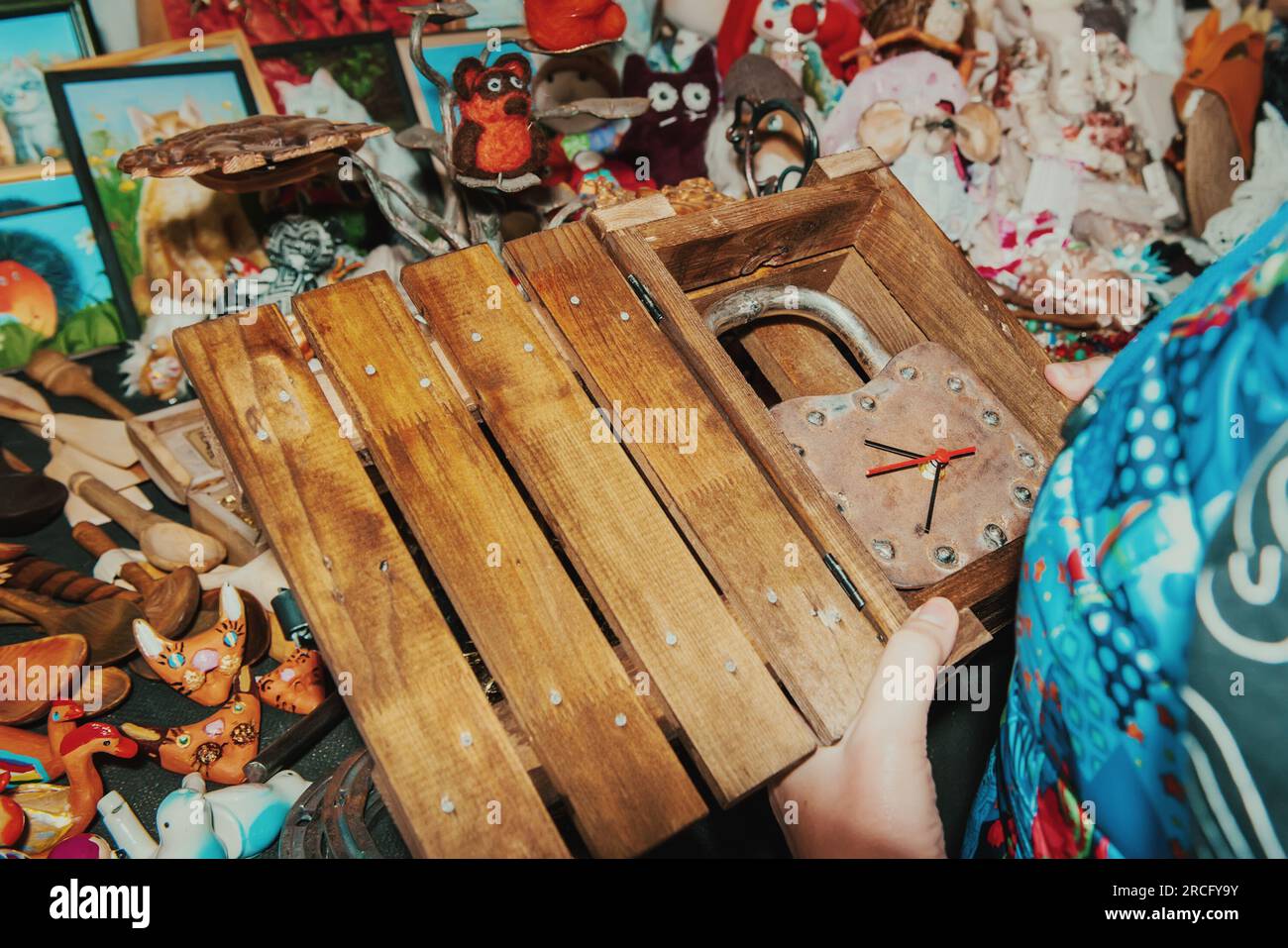 handmade watch is made from a lock. A symbol of not free time. Time is ...