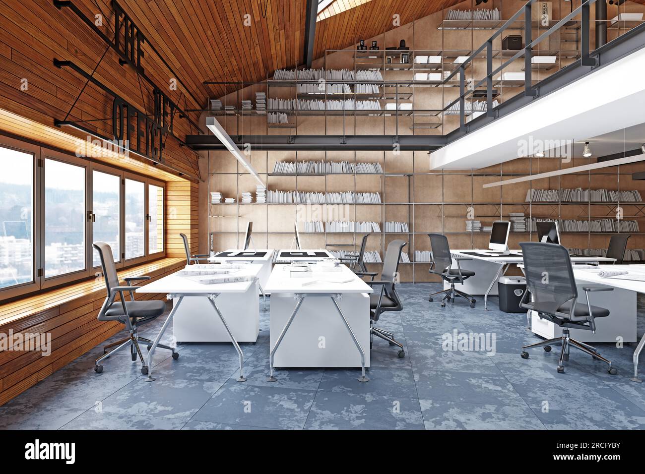 modern loft office interior Stock Photo - Alamy
