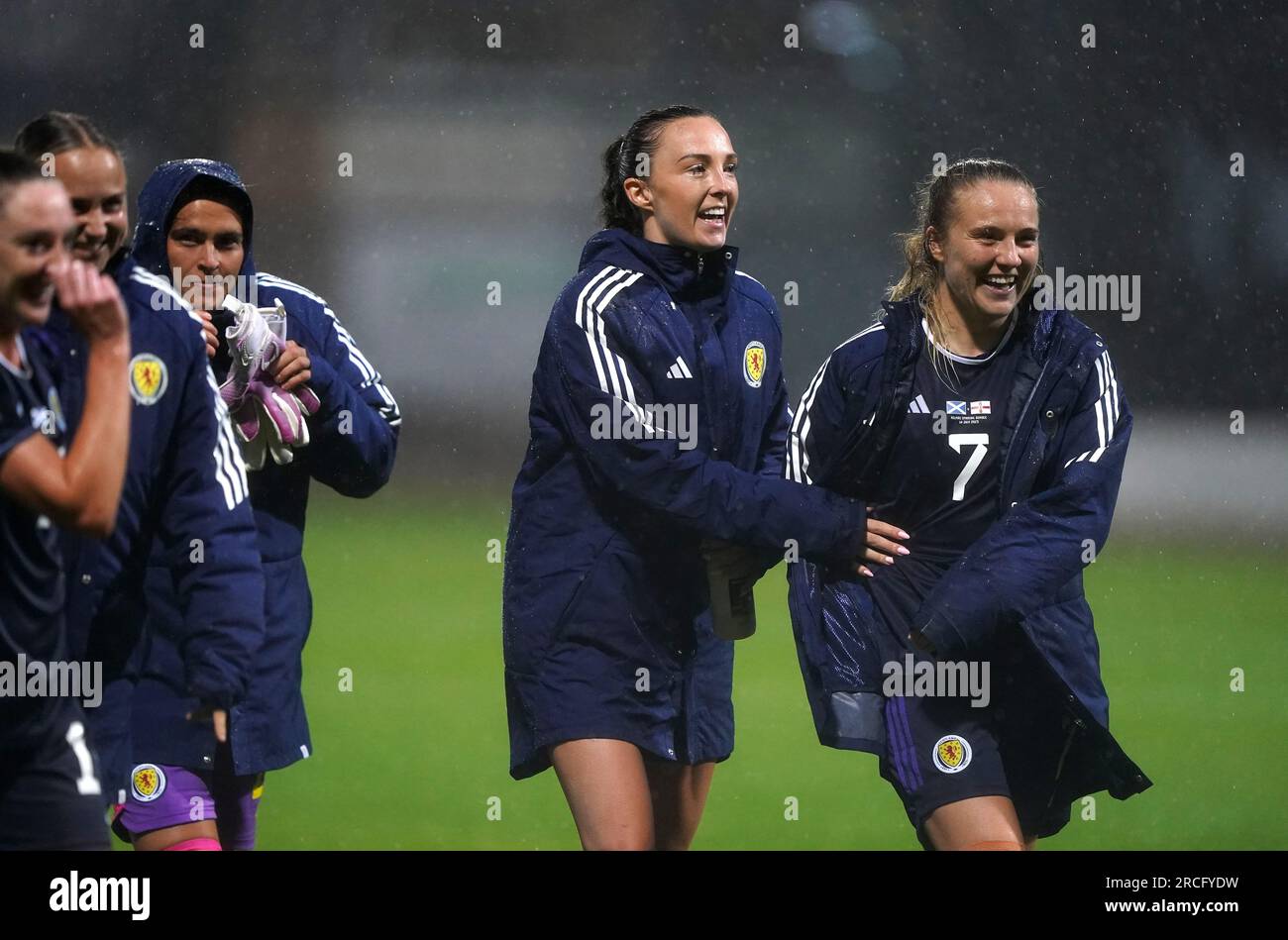 Scotland's Caroline Weir and Fiona Brown celebrate following the women ...