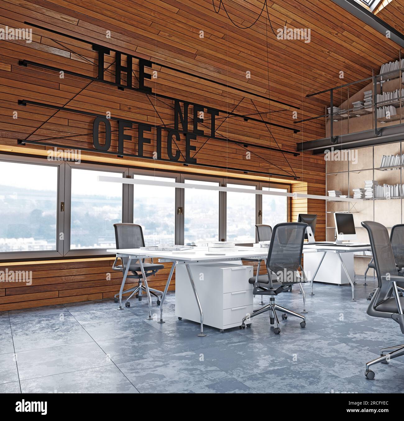 modern loft office interior Stock Photo - Alamy